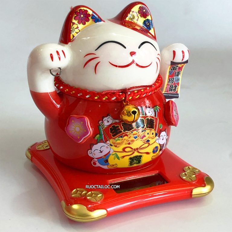Mèo Thần Tài Năng Lượng Mặt Trời 4 Màu Xanh Đỏ Vàng Cam MT2-019 - Shop ...