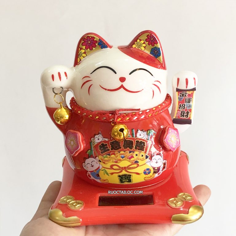 Mèo Thần Tài Năng Lượng Mặt Trời 4 Màu Xanh Đỏ Vàng Cam MT2-019 - Shop ...